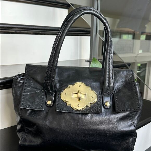 Cynthia Rowley | Bags | Cynthiarowley Genuine Leather Black Satchel ...